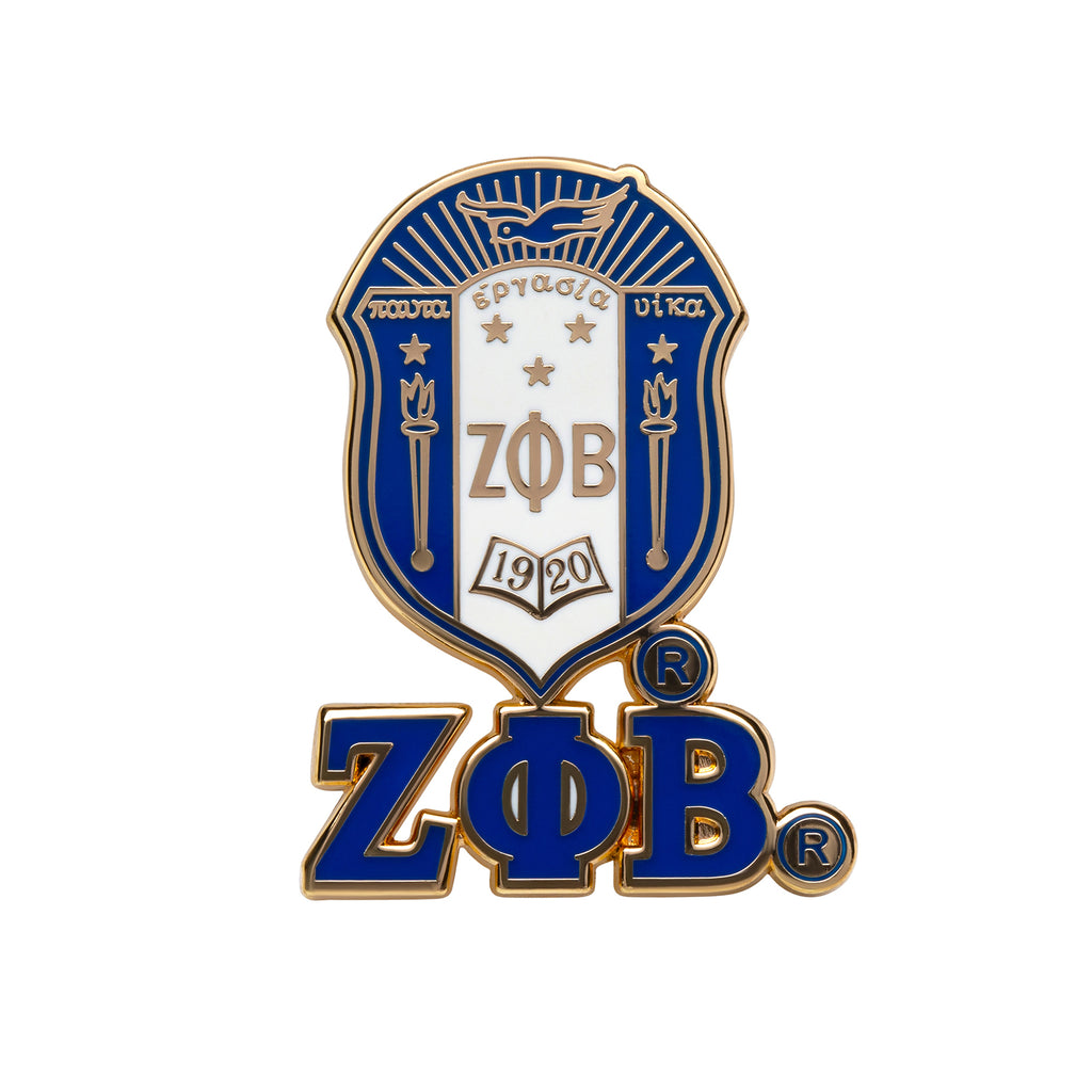 Zeta Lapel Pin 3D Shield with Letters – Distinctive Specialties