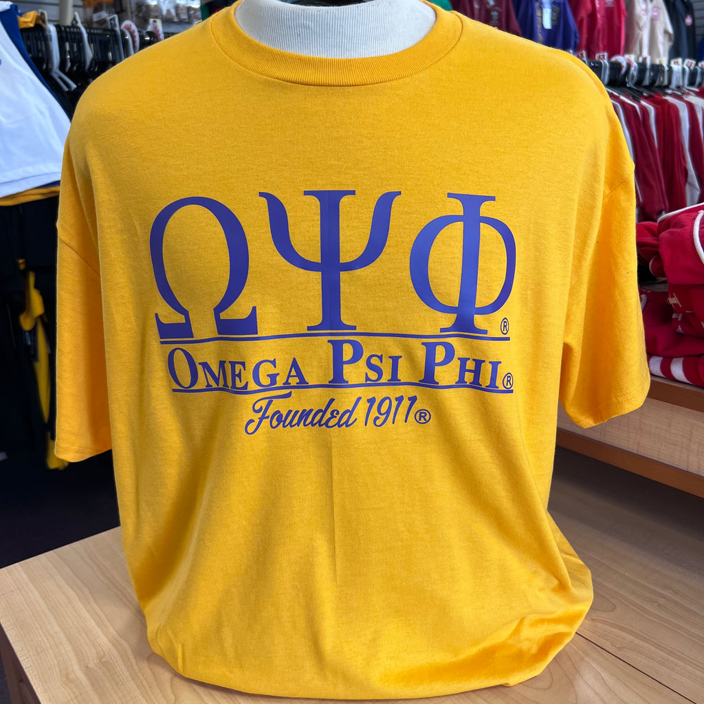 Omega Founded T-shirt Gold – Distinctive Specialties