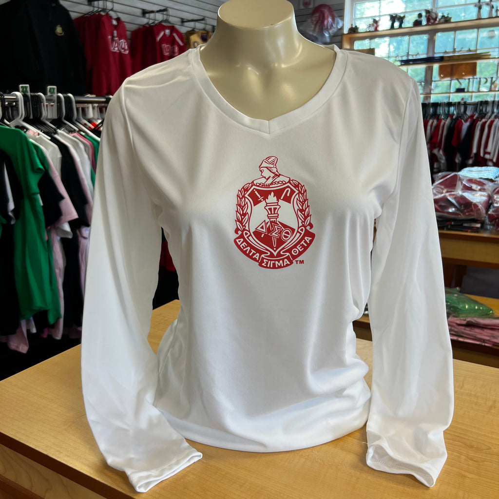 Delta Shield V-neck White – Distinctive Specialties